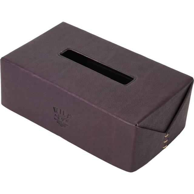 (取寄) ティッシュー ボックス - レザー Will Leather Goods Tissue Box - Leather  Purple