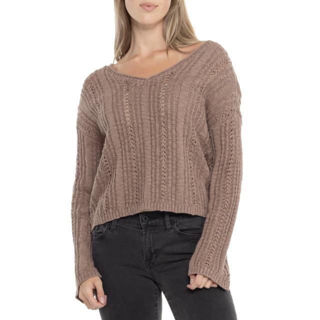 (取寄) ラッキーブランド テクスチャー V-ネック セーター Lucky Brand Textured V-Neck Sweater Deep Taupe