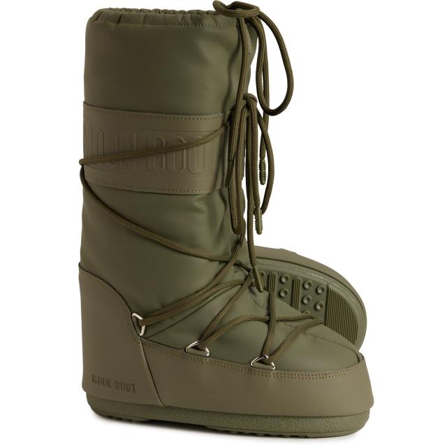 (取寄) レディース メイド イン ヨーロッパ アイコン ラバー ブーツ MOON BOOTS women Made in Europe Icon Rubber Boots (For Women)  Khaki