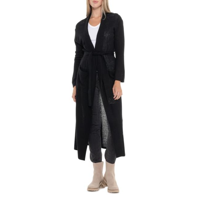 (取寄) アスペン ロング ローブ - カシミヤ, ロング スリーブ Aspen Long Robe - Cashmere, Long Sleeve  Onyx Black