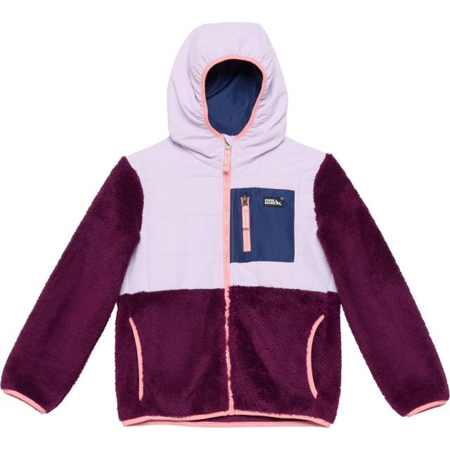 (取寄) エディーバウアー ビッグ ガールズ フェイク-シアリング フーデット ジャケット - インサレーテッド Eddie Bauer Big Girls Faux-Shearling Hooded Jacket - Insulated  Berry Satin