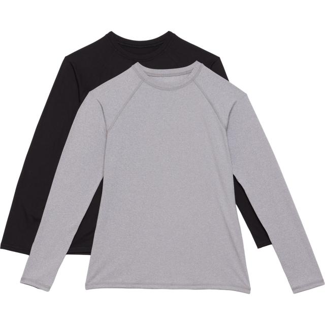 (取寄) キョーダンアウトドア クルー ネック ベース レイヤー トップ - 2-パック, ロング スリーブ Kyodan Outdoor Crew Neck Base Layer Top - 2-Pack, Long Sleeve  Ultimate Grey Heather/Solid Black