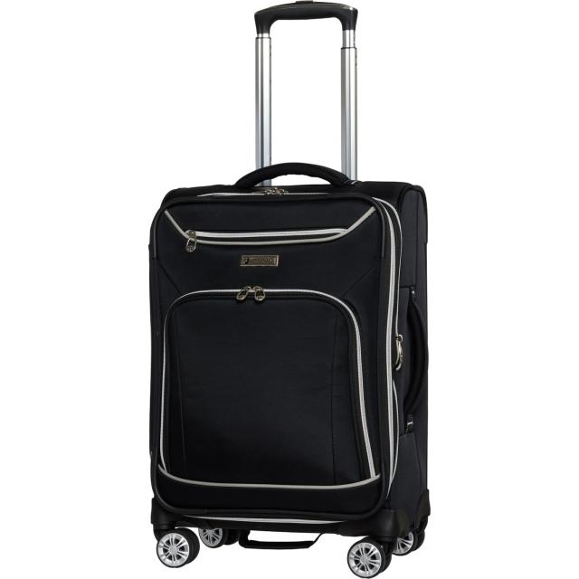 (取寄) ロンドン フォグ 20インチ キャリーオン スピナー スーツケース - ソフトサイド, エクスパンダブル, ブラック London Fog 20” Coventry Carry-On Spinner Suitcase - Softside, Expandable, Black  Black