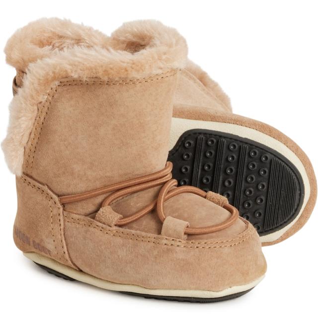 (取寄) リトル ガールズ クリブ スエード ブーツ MOON BOOTS Little Girls Crib Suede Boots  Whisky