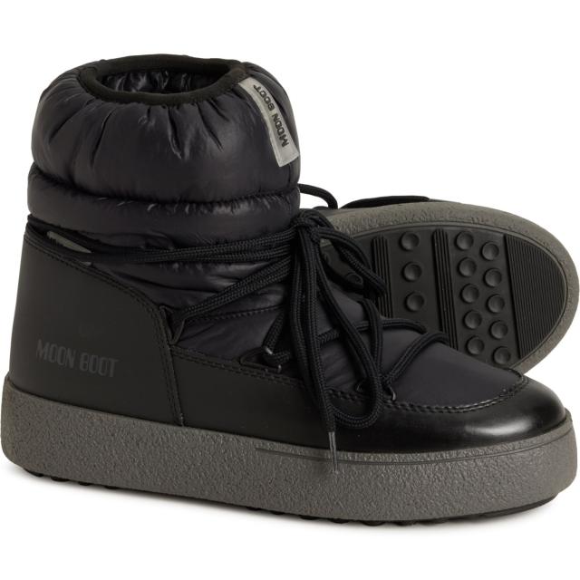 (取寄) レディース Lトラック ロウ ナイロン ウィンター ブーツ MOON BOOTS women LTrack Low Nylon Winter Boots (For Women)  001-Black