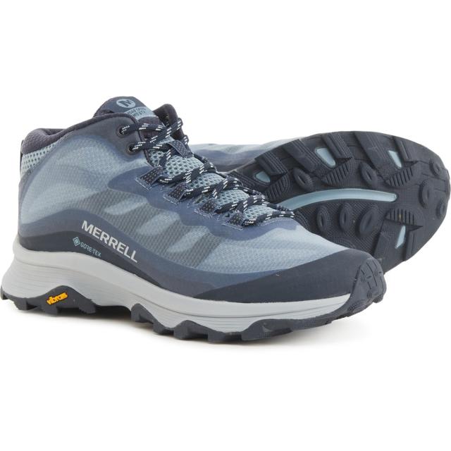 (取寄) メレル レディース モアブ スピード ミッド ゴア-テックス ハイキング ブーツ Merrell women Moab Speed Mid Gore-Tex Hiking Boots (For Women)  Navy