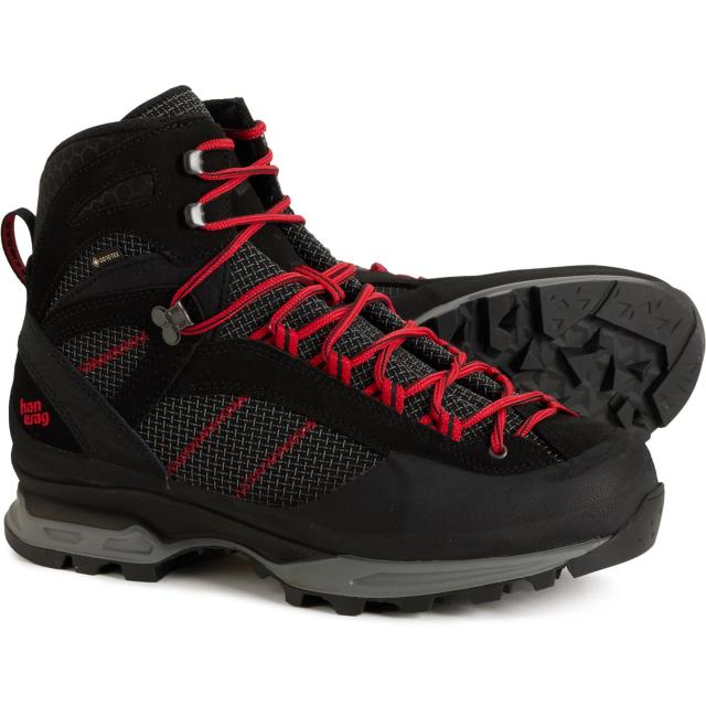 (取寄) ハンワグ メンズ メイド イン ヨーロッパ マクラ トレック ゴア-テックス ハイキング ブーツ Hanwag men Made in Europe Makra Trek Gore-Tex Hiking Boots (For Men)  Black/Red