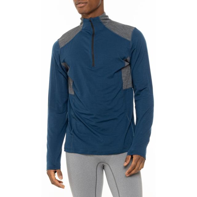 (取寄) ホットチリ クリマ-ウール ジップ ネック ベース レイヤー トップ - Upf 30+, メリノ ウール, ロング スリーブ Hot Chillys Clima-Wool Zip Neck Base Layer Top - UPF 30+, Merino Wool, Long Sleeve  Nightfall/Grey