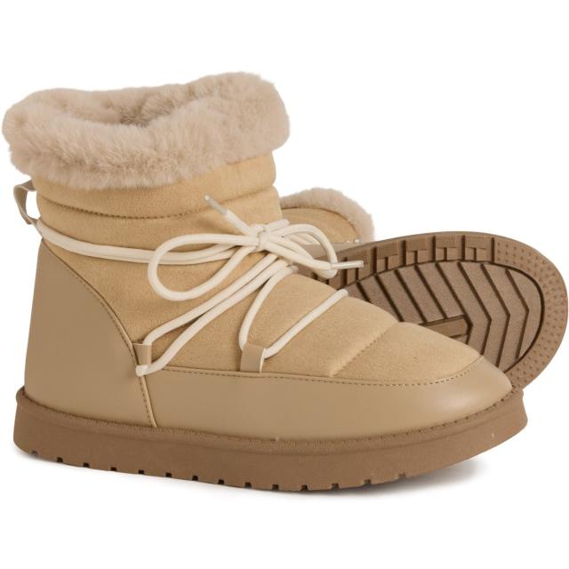 (取寄) アスペン パフィー フェイク-シアリング レース ブーツ Aspen Puffy Faux-Shearling Lace Boots  Sand