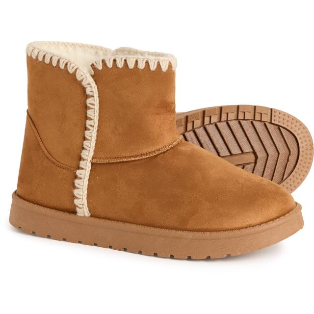 (取寄) アスペン レディース ウィップスティッチ ショート フォー シアリング ブーツ Aspen women Whipstitch Short Faux Shearling Boots (For Women)  Camel