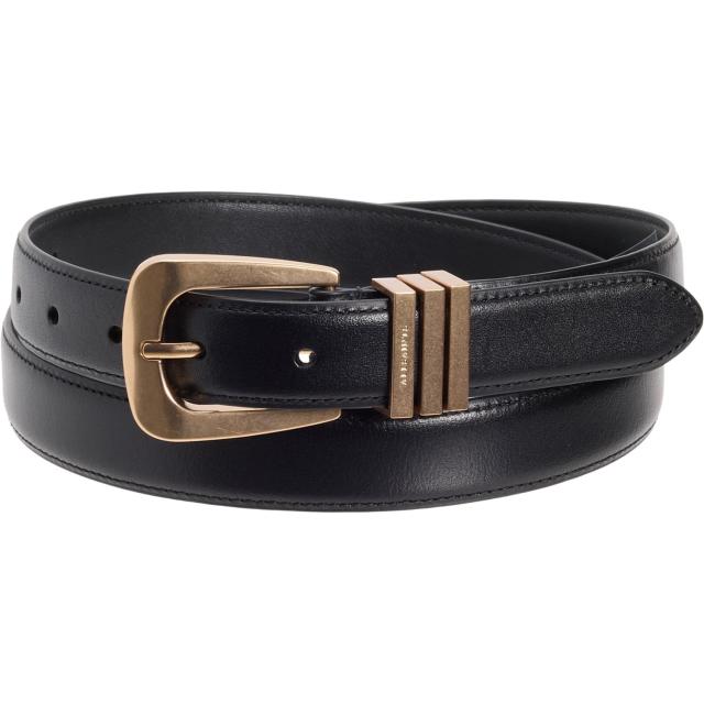 (取寄) 25 ウム Fe ベルト ウィズ トリプル ストラップ キーパー - レザー All Saints 25 mm Fe Belt with Triple Strap Keeper - Leather  Black