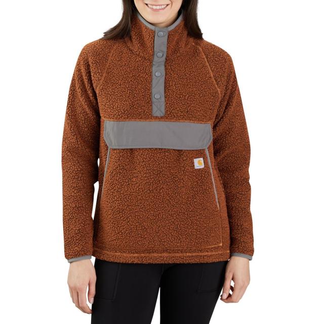 (取寄) カーハート 104922 プラス リラックスド-フィット フィット フリース シャツ - スナップ ネック, ロング スリーブ Carhartt 104922 Plus Relaxed Fit Fleece Shirt - Snap Neck, Long Sleeve Burnt Sienna/Black Heather