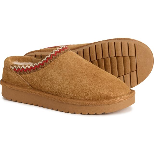 (取寄) クッションネア レディース シャーリング-ラインド スリッパ Cushionaire women Keto-K Shearling-Lined Slippers (For Women)  Chestnut