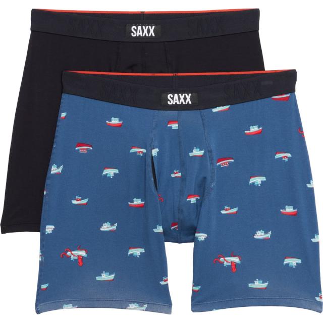 (取寄) サックス ヴィーブ エクストラ ボクサー ブリーフ - 2-パック SAXX Vibe Xtra Boxer Briefs - 2-Pack  Lets Get Kraken/Black