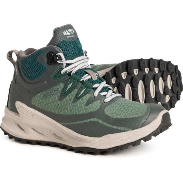 (取寄) キーン レディース シオニック ミッド ハイキング ブーツ Keen women Zionic Mid Hiking Boots (For Women)  Dark Forest/Sea Moss
