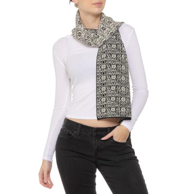 (取寄) ダーレオブノルウェー オトリエ スカーフ - メリノ ウール Dale of Norway Otelie Scarf - Merino Wool  Black/White