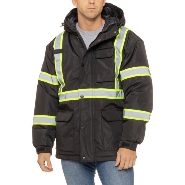 (取寄) アークティック クエスト ハイ ビジブリティ ユーティリティ パーカー - インサレーテッド Arctic Quest High Visibility Utility Parka - Insulated  Rich Black