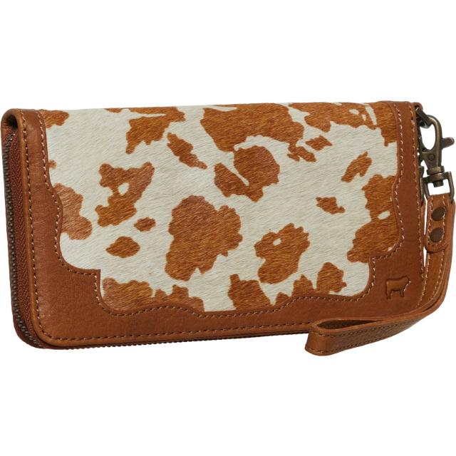 (取寄) ヘア-オン ジップアラウンド クラッチ ウォレット Will Leather Goods Hair-On Zip-Around Clutch Wallet  White/Tan