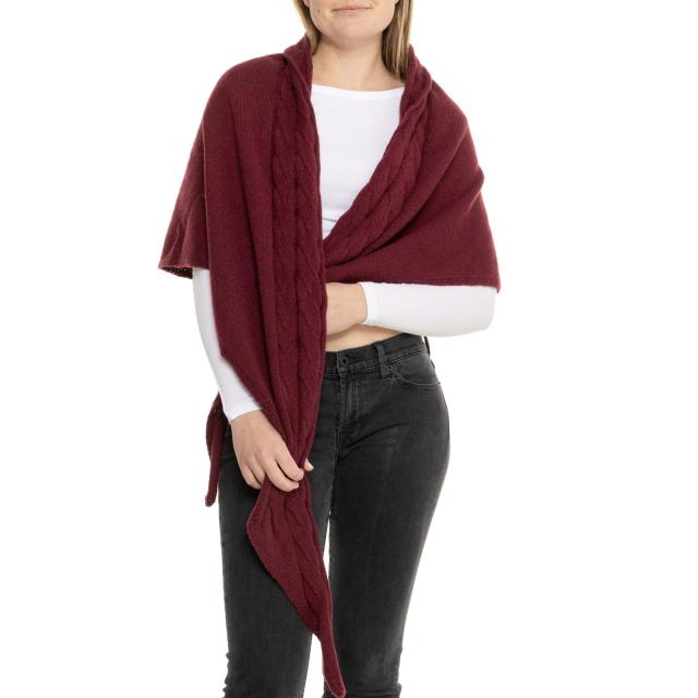 (取寄) フリーピープル コーストライン ケーブル ニット スカーフ Free People Coastline Cable Knit Scarf  Dark Red