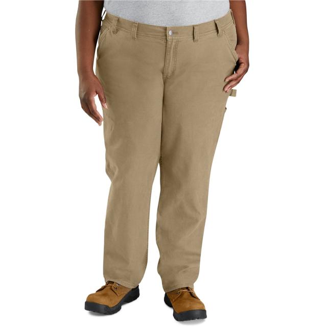 (取寄) カーハート 102080 プラス ラギッド フレックス ルーズ フィット キャンバス ワーク パンツ Carhartt 102080 Plus Rugged Flex Loose Fit Canvas Work Pants Dark Khaki