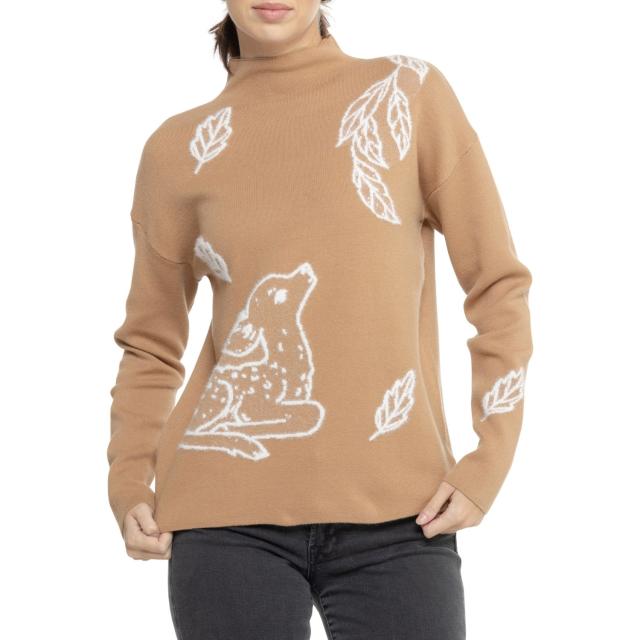 (取寄) アルチザンNY ファンネル ネック アイラッシュ パターン セーター Artisan NY Funnel Neck Eyelash Pattern Sweater  Burro Combo