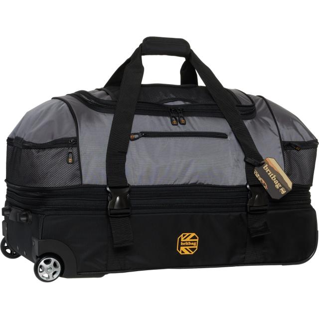 (取寄) ブリットバッグ 30インチ ジャカルタ ドロップ ボトム トラベル ローリング ダッフル バッグ - ソフトサイド, エクスパンダブル, ピューター-ブラック BritBag 30” Jakarta Drop Travel Rolling Duffel Bag - Softside, Expandable, Pewter-Black  Pewter