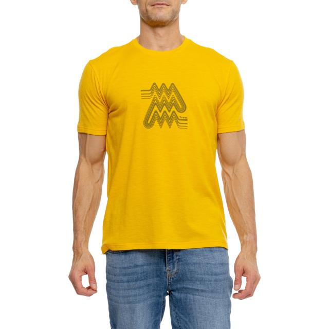 (取寄) ライトウェイト バイブレーションズ T-シャツ - メリノ ウール, ショート スリーブ Trew Gear Lightweight Vibrations T-Shirt - Merino Wool, Short Sleeve  Yellow