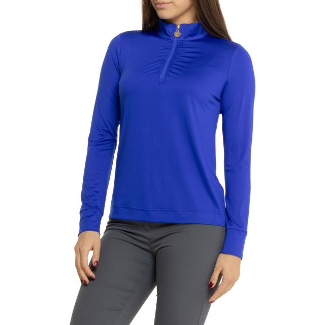 (取寄) ステラパーカー ルーシュド フロント シャツ - Upf 50, ジップ ネック, ロング スリーブ Stella Parker Ruched Front Shirt - UPF 50, Zip Neck, Long Sleeve  Ultra Marine