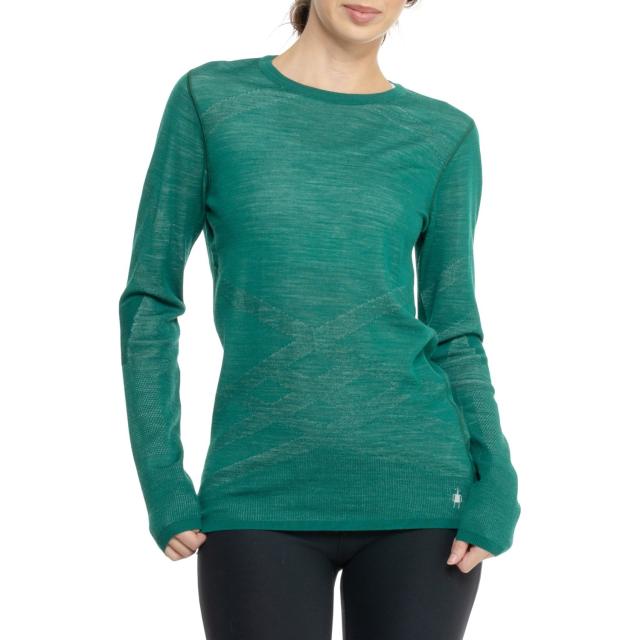 (取寄) スマートウール イントラニット サーマル メリノ 200 ベース レイヤー トップ - メリノ ウール, ロング スリーブ SmartWool Intraknit Thermal Merino 200 Base Layer Top - Merino Wool, Long Sleeve Bl Emerald/White