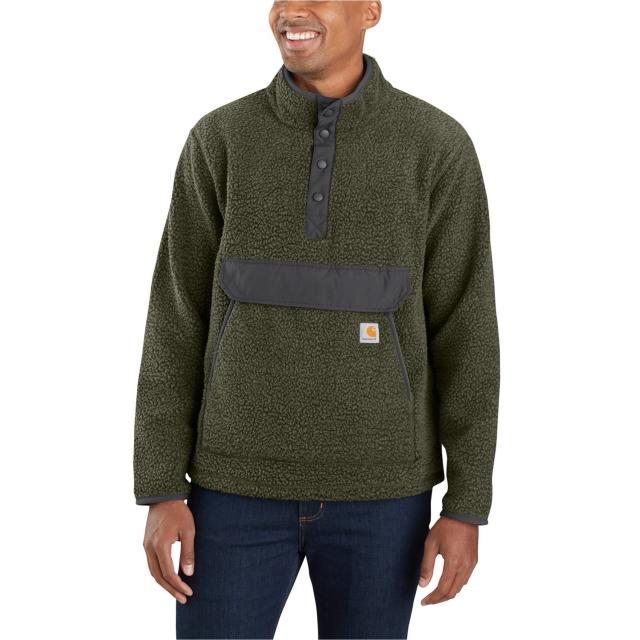 (取寄) カーハート 104991 ビッグ アンド トール リラックスド-フィット フィット フリース ジャケット - スナップ ネック Carhartt 104991 Big and Tall Relaxed Fit Fleece Jacket - Snap Neck Basil Heather