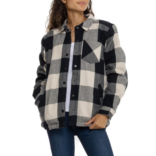 (取寄) ブラックダイヤモンド プロジェクト フランネル シャツ ジャケット - オーガニック コットン, フリース ライン  Project Flannel Shirt Jacket - Organic Cotton, Fleece Lined  Black-Off White Plaid