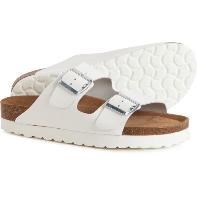 (取寄) オーテンティ レディース メイド イン スペイン 2-バンド バックル フラットフォーム サンダル Autenti women Made in Spain 2-Band Buckle Flatform Sandals (For Women)  White