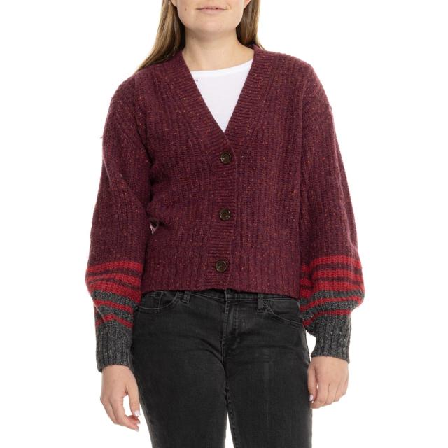(取寄) スマートウール コージー ロッジ クロップド カーディガン セーター - メリノ ウール SmartWool Cozy Lodge Cropped Cardigan Sweater - Merino Wool Eggplant Heather