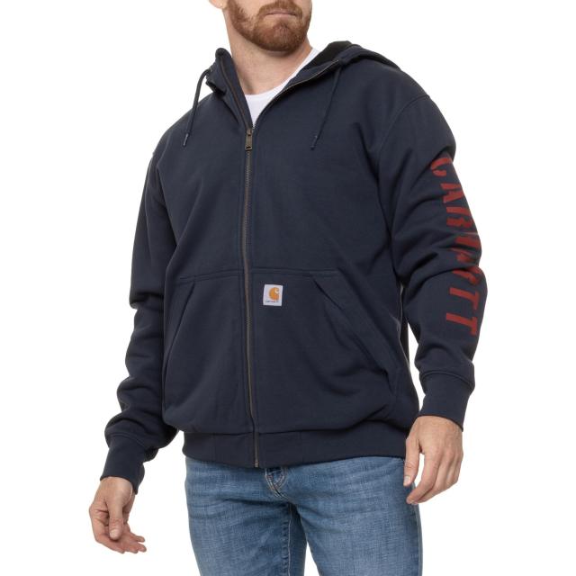 (取寄) カーハート 105443 レイン ディフェンダー ルーズ フィット ロゴ ブーディ - ライン Carhartt 105443 Rain Defender Loose Fit Logo Hoodie - Lined New Navy