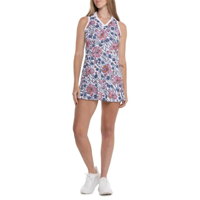 (取寄) テール アクティブウェア ゼナ フォールドオーバー カラー テニス ドレス - Upf 50, スリーブレス Tail Activewear Zena Fold-Over Collar Tennis Dress - UPF 50, Sleeveless  Pink/White/Blue Floral
