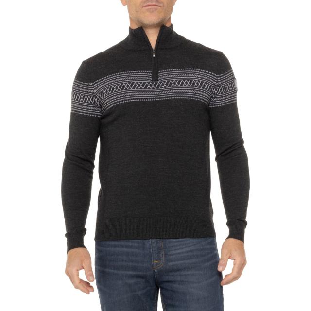 (取寄) フロッグ シグニチャー セーター - メリノ ウール, ジップ ネック WE NORWEGIANS Flag Signature Sweater - Merino Wool, Zip Neck  Black