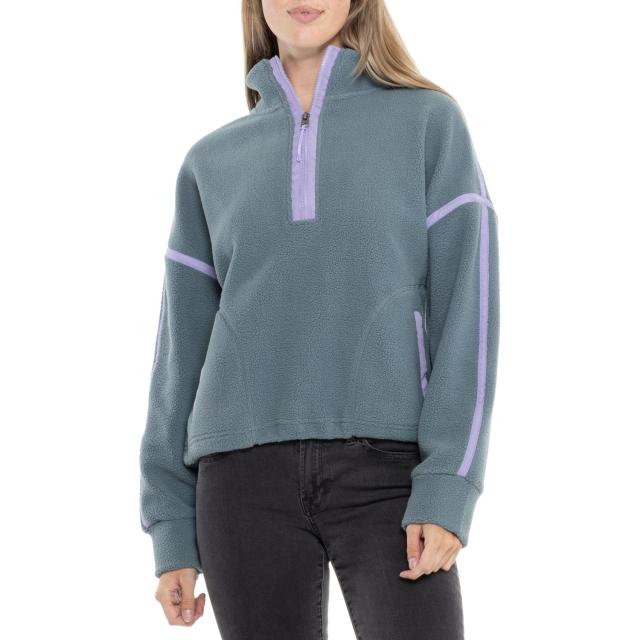 (取寄) キョーダンアウトドア カラーブロック モック カラー セーター - ジップ ネック Kyodan Outdoor Color-Block Mock Collar Sweater - Zip Neck  Midnight/ Jade