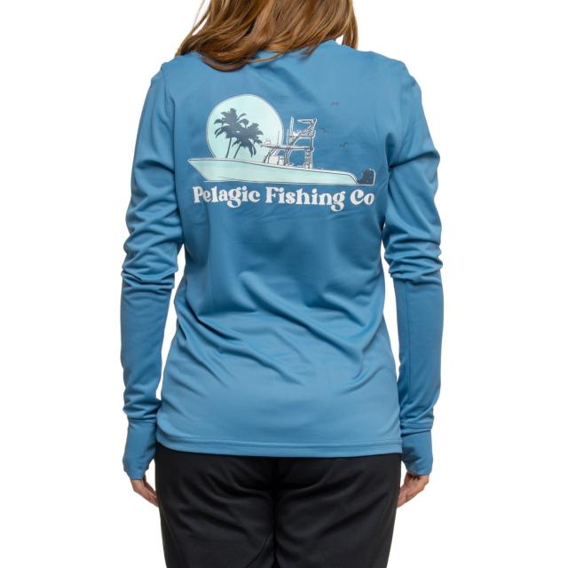 (取寄) ペラジック イブニング フェード シャツ - Upf 50以上, ロング スリーブ Pelagic AquaTek Evening Fade Shirt - UPF 50+, Long Sleeve  Blue 2