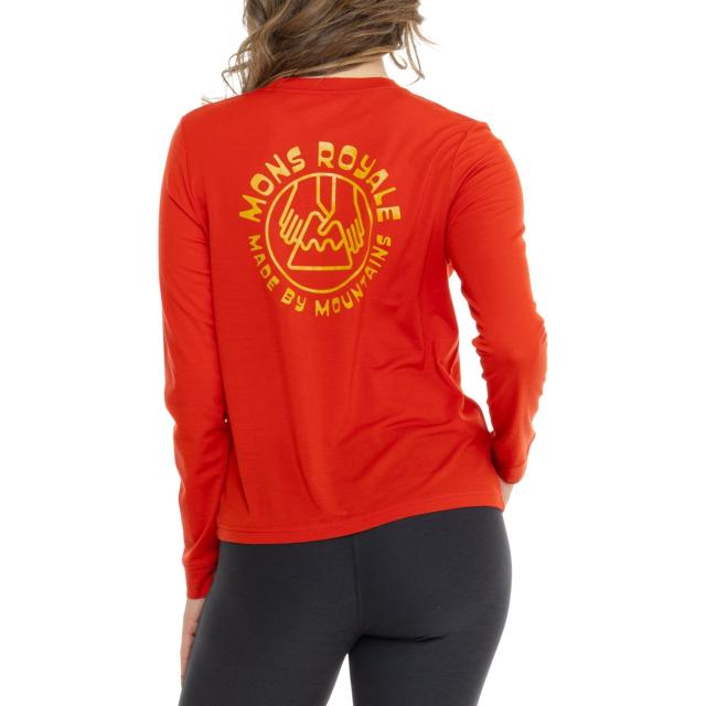 (取寄) モンスロイヤル アイコン リラックスド-フィット シャツ - メリノ ウール, ロング スリーブ Mons e Icon Relaxed Shirt - Merino Wool, Long Sleeve  Retro Red