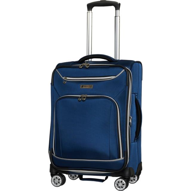 (取寄) ロンドン フォグ 20インチ キャリーオン スピナー スーツケース - ソフトサイド, エクスパンダブル, ミッドナイト ブルー London Fog 20” Coventry Carry-On Spinner Suitcase - Softside, Expandable, Midnight Blue  Midnight Blue