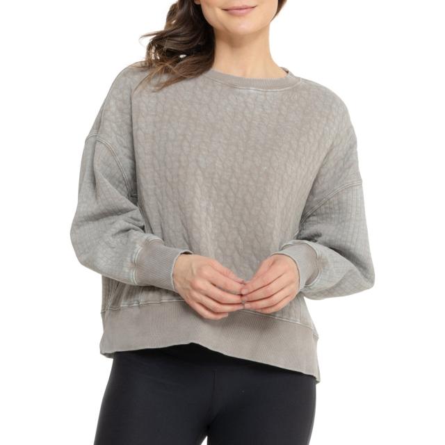 (取寄) キルテッド クルー ネック セーター Harmony and Balance Quilted Crew Neck Sweater  Driftwood