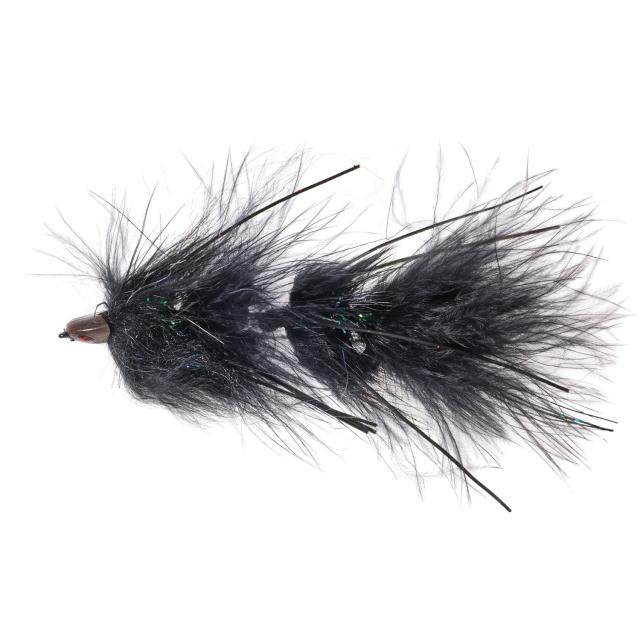 (取寄) モンタナフライカンパニー ストローリス ヘドバンガー スカルピン ストリーマー - ハーフ ダズン Montana Fly Company Strolis' Headbanger Sculpin Streamer - Half Dozen  Black