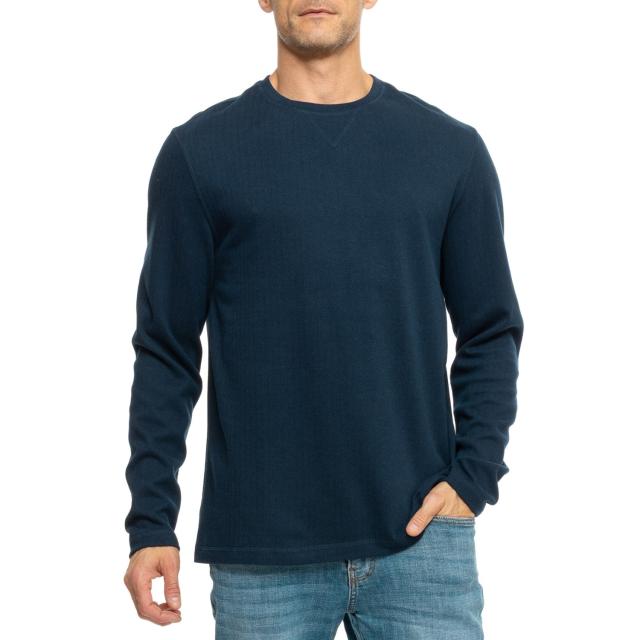 (取寄) ランズエンド ブラッシュ ヘリンボーン シャツ - ロング スリーブ Lands' End Brushed Herringbone Shirt - Long Sleeve Navy Blazer