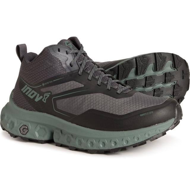 (取寄) イノヴェイト レディース ロクフライ g 390 ゴア-テックス ハイキング シューズ Inov-8 women Rocfly G 390 Gore-Tex Hiking Shoes (For Women)  Dark Grey/Forest Green