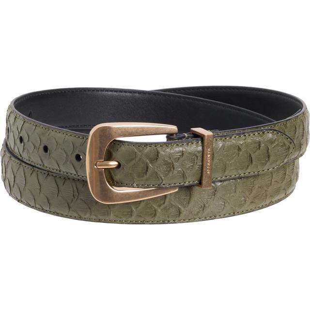 (取寄) 25 ウム スネーク ベルト - レザー All Saints 25 mm Feather-Edge Snake Belt - Leather  Military Green