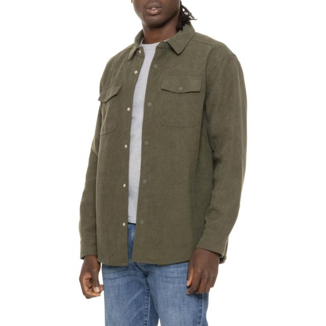 (取寄) ランズエンド クリフトン コーデュロイ シャツ ジャケット - フリース ラインド, スナップ フロント Lands' End Clifton Corduroy Shirt Jacket - Fleece Lined, Snap Front Olive
