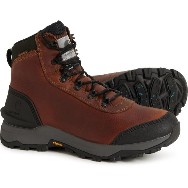 (取寄) カーハート メンズ アウトドア 6インチ レザー ハイキング ブーツ Carhartt men FP6039 Outdoor 6” Leather Hiking Boots (For Men) Red Brown