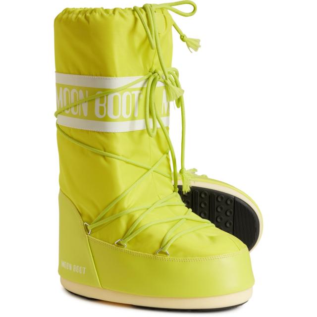 (取寄) レディース アイコン ナイロン ブーツ MOON BOOTS women Icon Nylon Boots (For Women)  Cyber Lime
