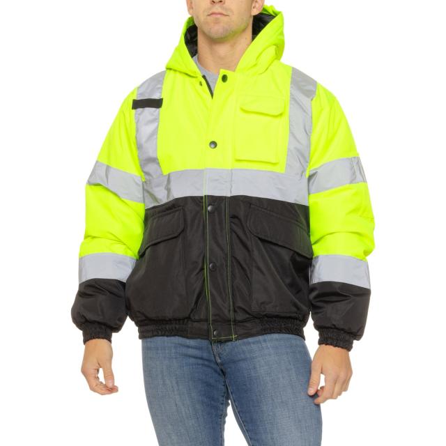 (取寄) アークティック クエスト ハイ ビジブリティ ボンバー ジャケット - インサレーテッド Arctic Quest High Visibility Bomber Jacket - Insulated  Safety  Yellow