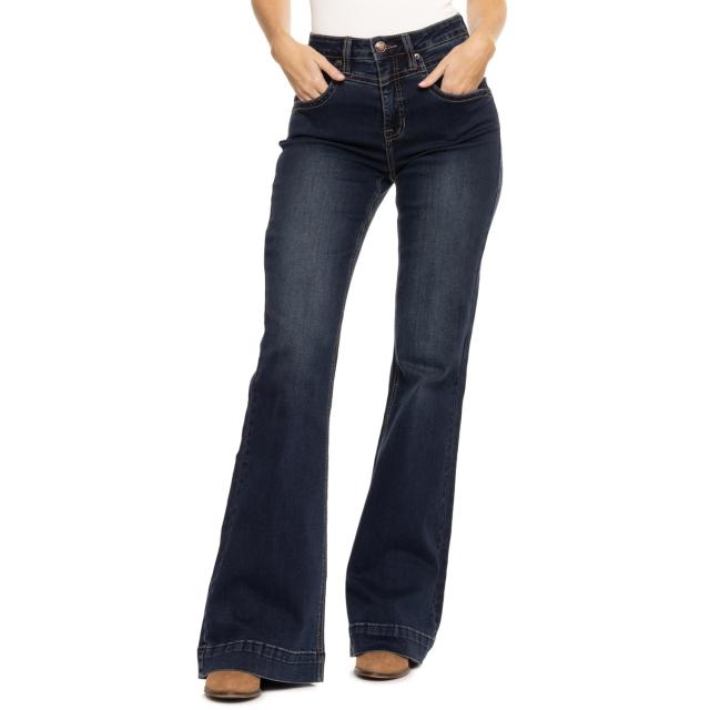 (取寄) カーブ ヨーク トラウザー ジーンズ - ハイ ライズ Rock & Roll Denim Curved Yoke Trouser Jeans - High Rise  Dark Vintage